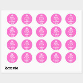 Rose Pink Keep Calm and Carry On Classic Round Sticker | Zazzle