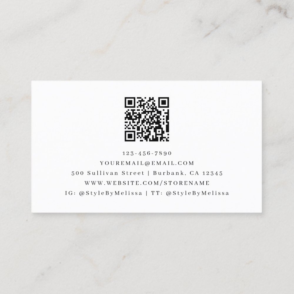 Rose Pink Marble Luxe Aesthetic QR Code Business Card - Snuggle Hamster ...