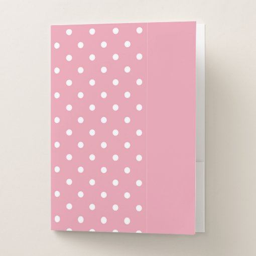 Rose Pink Polka Dots Pocket Folder | Zazzle