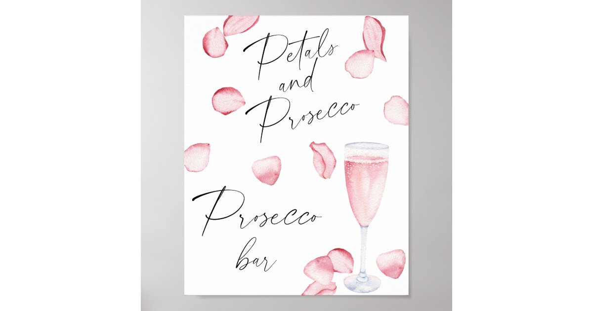 Rose prosecco bridal shower - Prosecco bar Poster | Zazzle