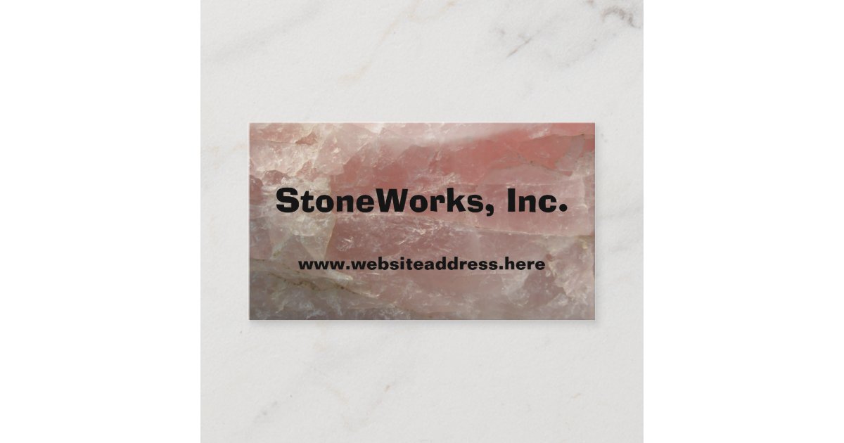 Rose Quartz Stone, Business Card Template | Zazzle