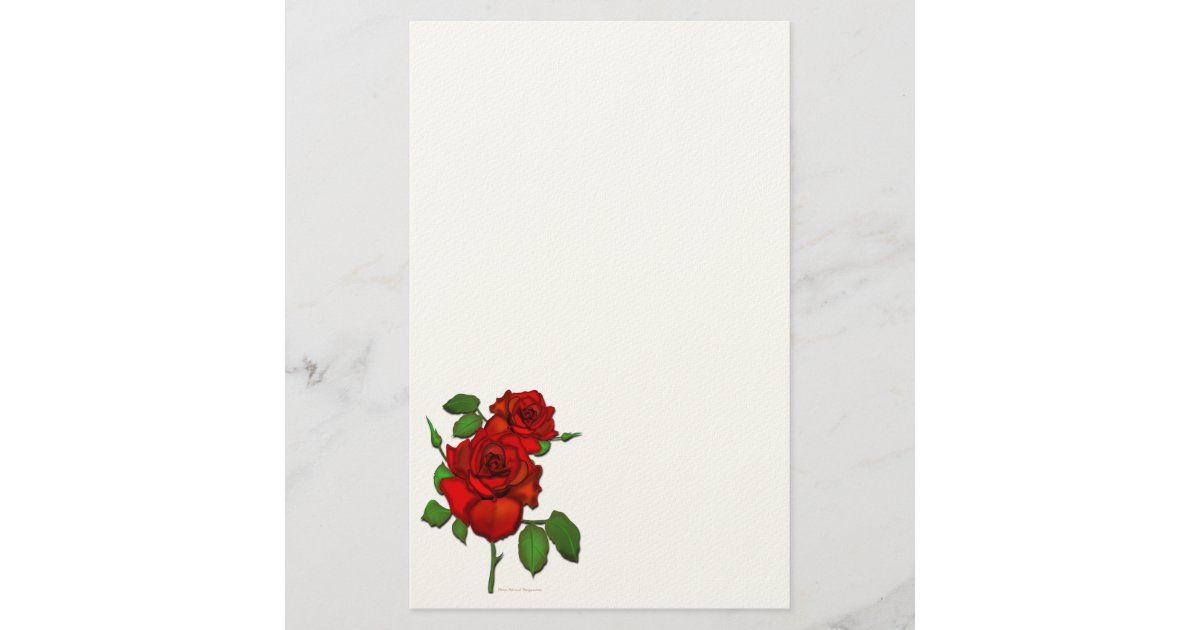 Rose Red Stationery | Zazzle