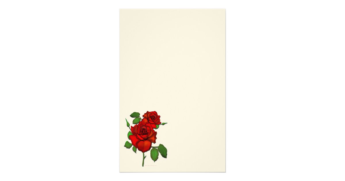 Rose Red Stationery | Zazzle.com