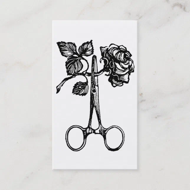 Rose & Scissors Business Card | Zazzle