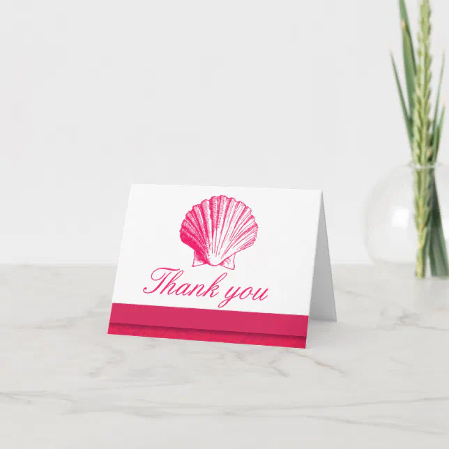 Rose Sea Shell Thank You Note Cards | Zazzle