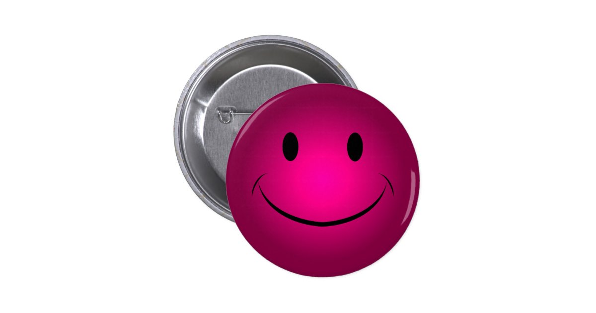 Rose Smiley Face Button | Zazzle