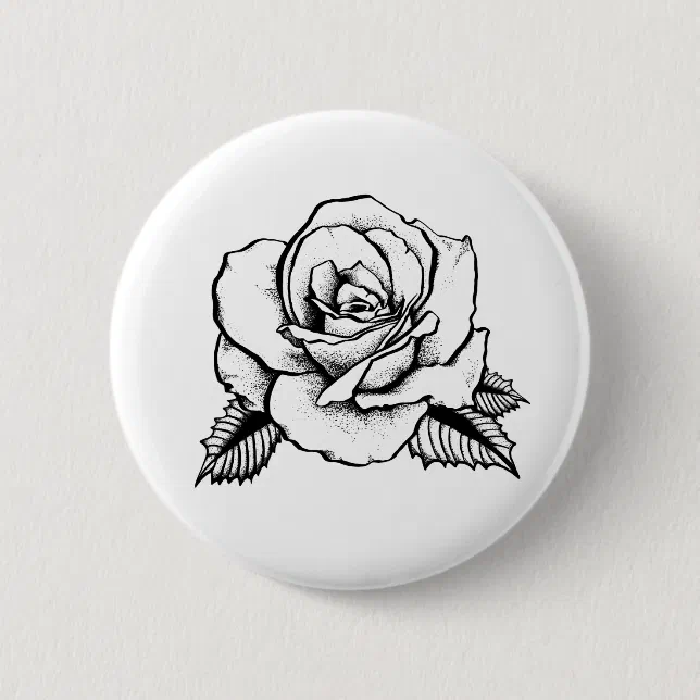 rose tattoo button | Zazzle