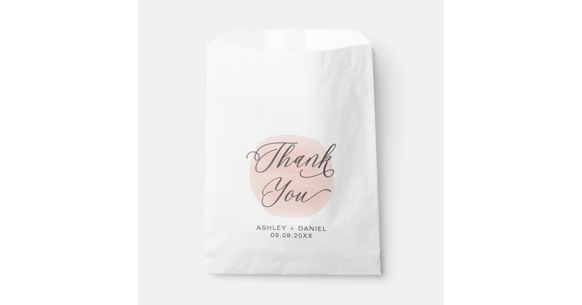Rose Thank You Modern Wedding Treat Sacks, Favor Bag | Zazzle