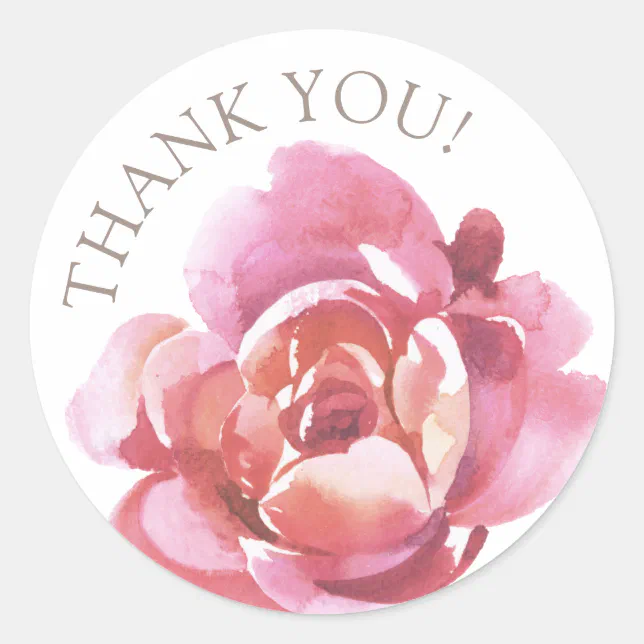 Rose Thank you – Round Sticker | Zazzle