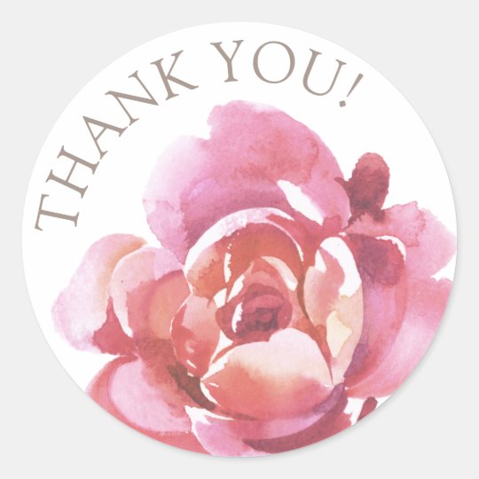Rose Thank you – Round Sticker | Zazzle.com