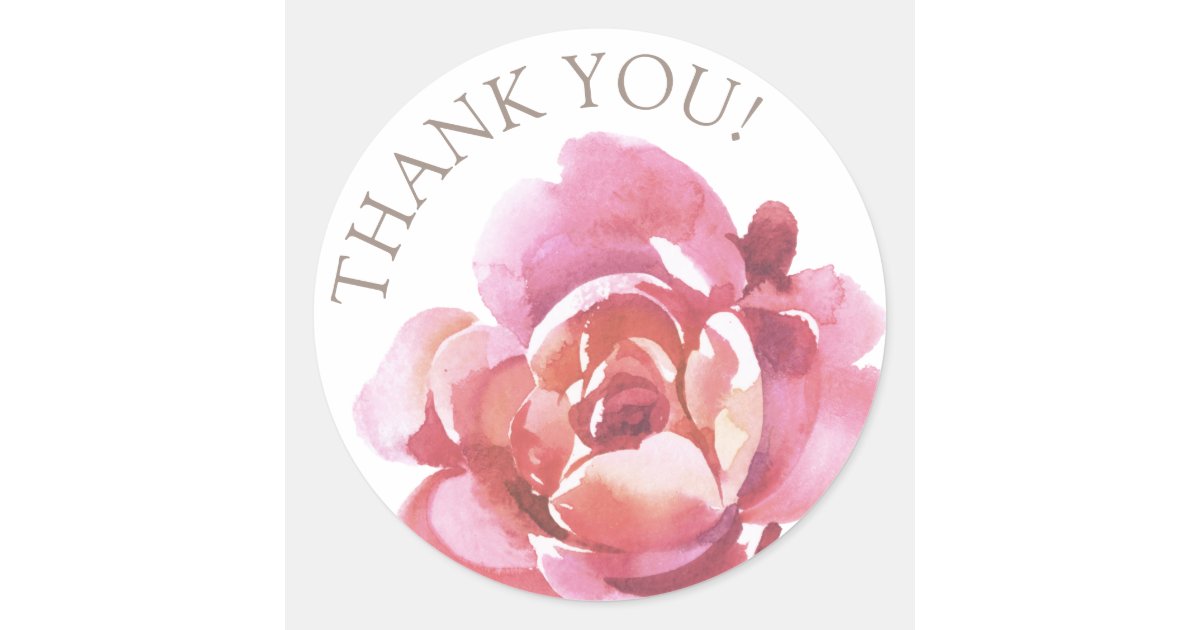 Rose Thank you – Round Sticker | Zazzle
