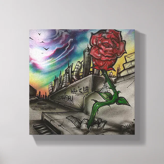 rose that grew from concrete canvas print | Zazzle