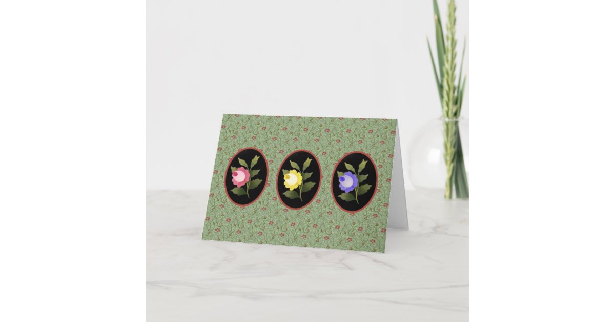 Rose Trio Birthday Card | Zazzle