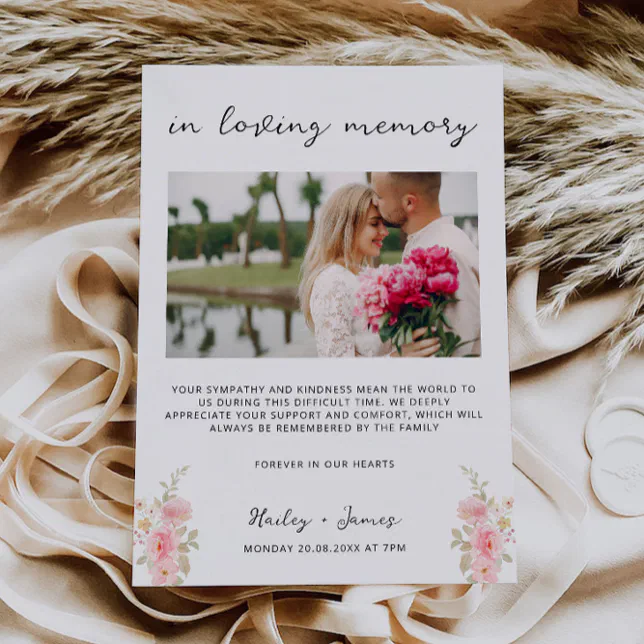 Rose Wedding In Loving Memory Sign Template | Zazzle
