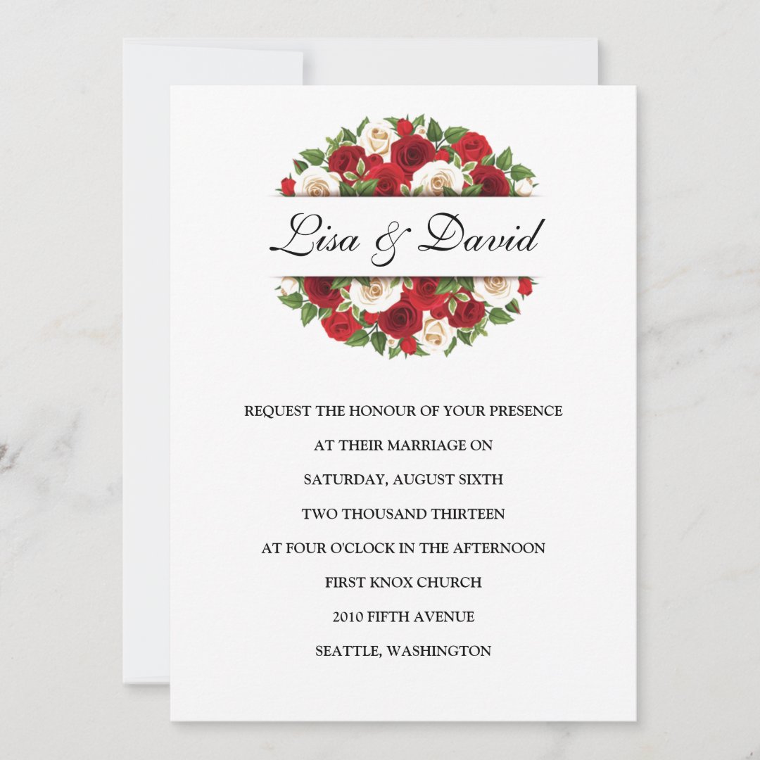 Rose Wedding Invitation | Zazzle
