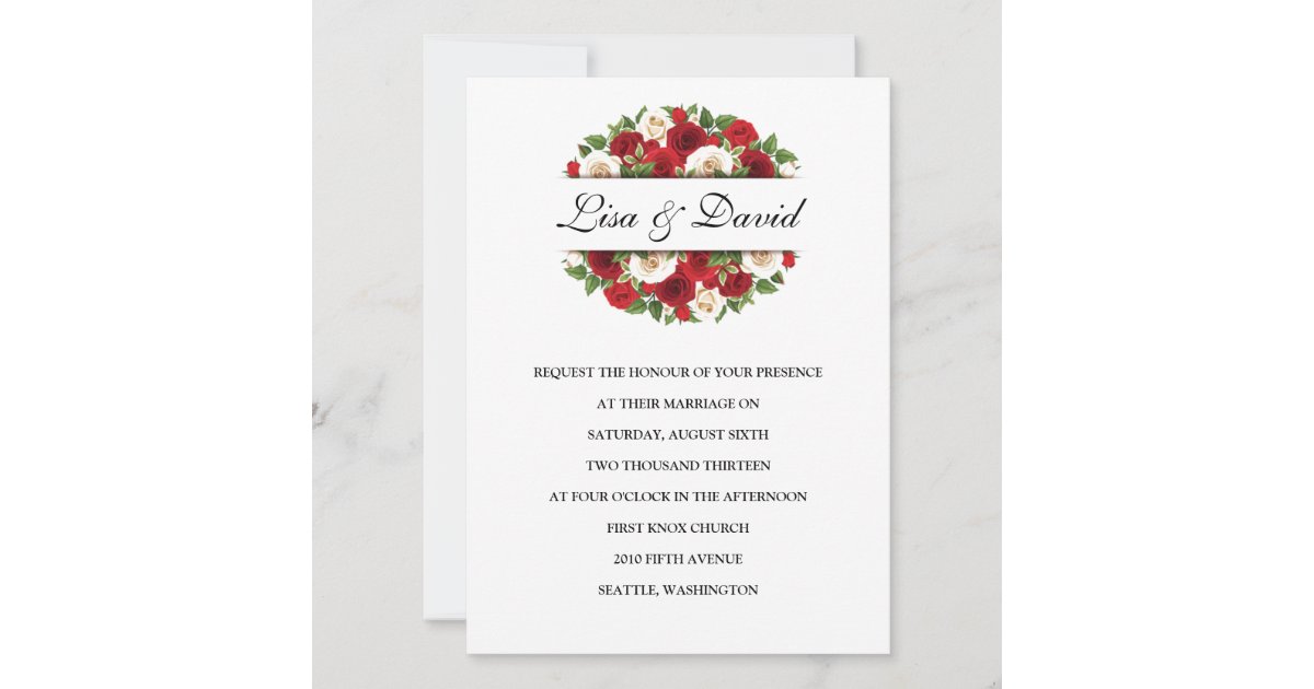Rose Wedding Invitation | Zazzle