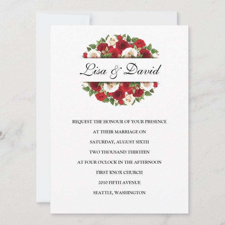 Rose Wedding Invitation | Zazzle