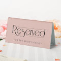 Rose Wedding Reserved Table Tent Sign | Zazzle