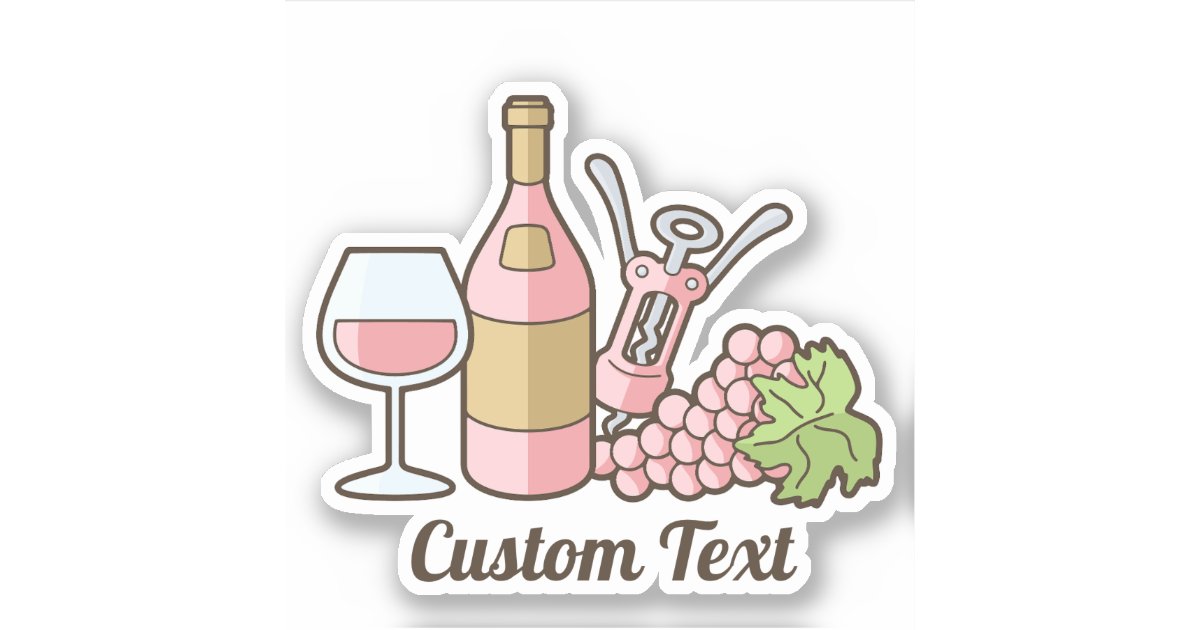 Rose Wine Sticker | Zazzle