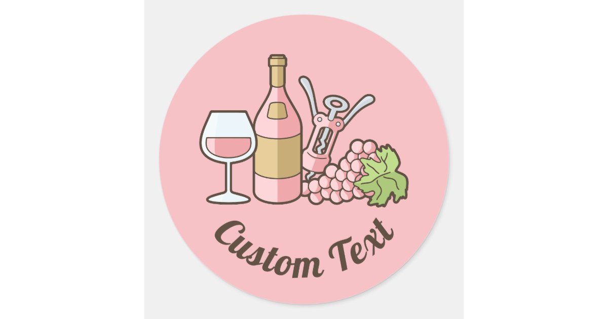 Rose Wine Sticker | Zazzle