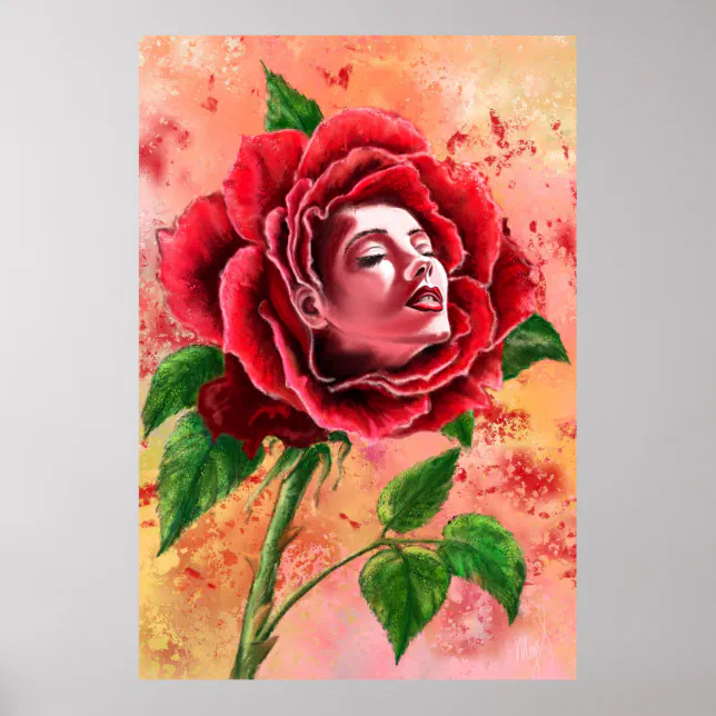 Rose Woman Poster | Zazzle