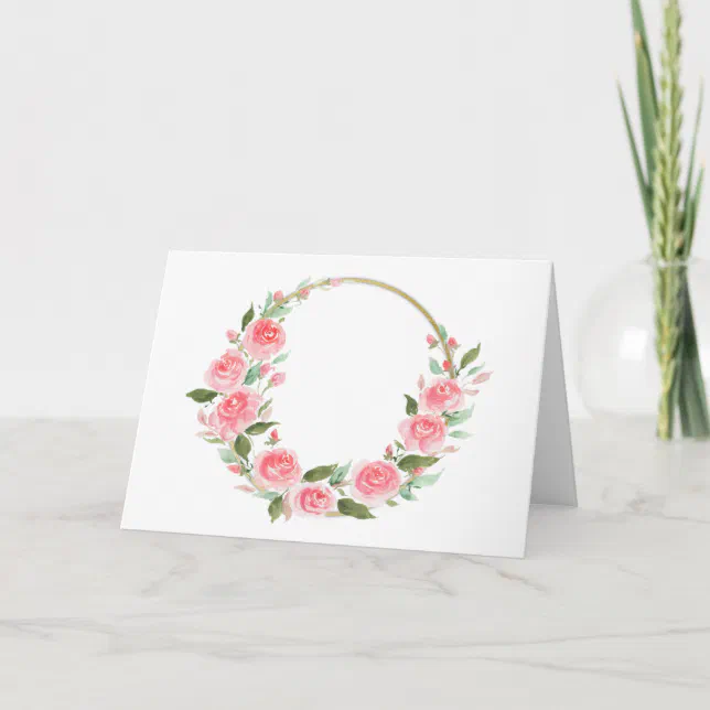 Rose Wreath, customizable Card | Zazzle