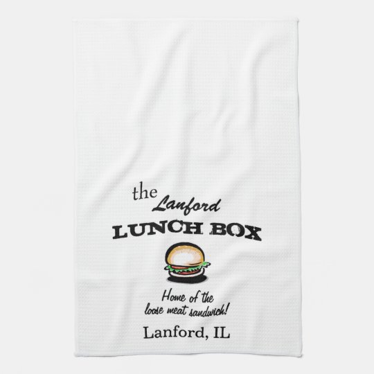Roseanne Lanford Lunch Box Dish Towel | Zazzle.com