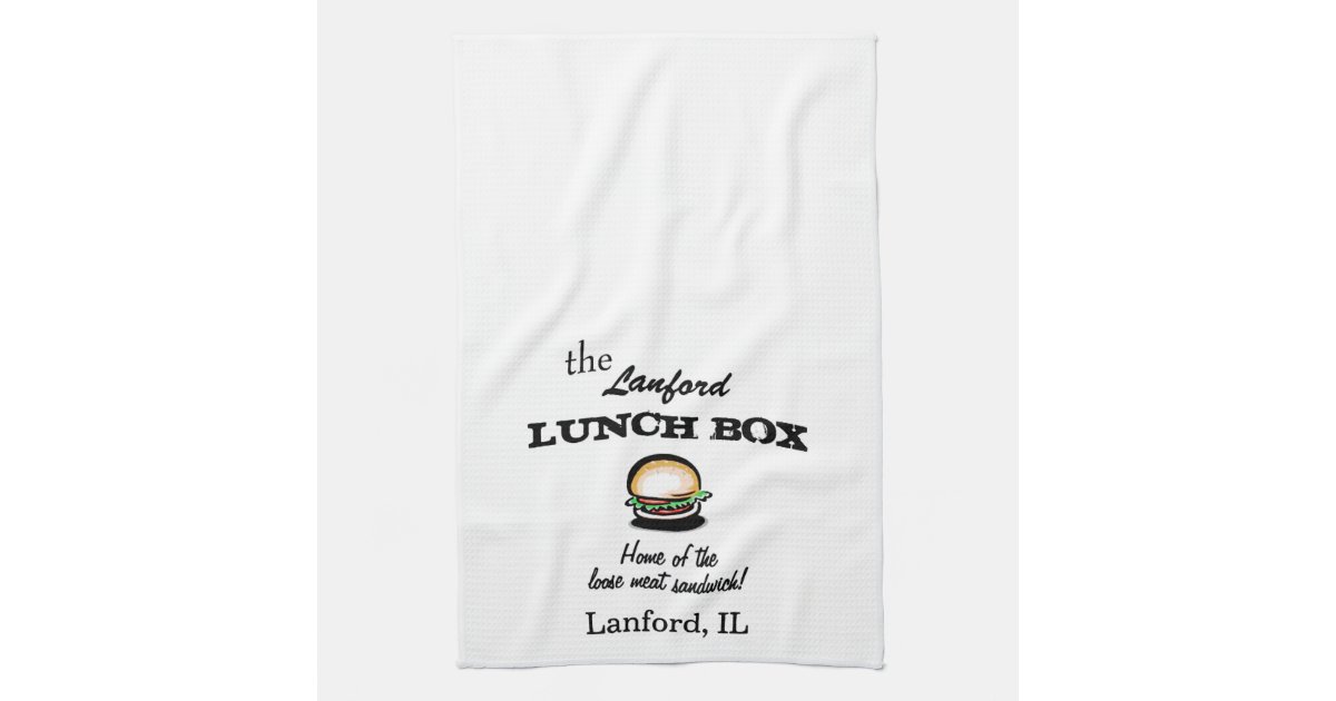 Roseanne Lanford Lunch Box Dish Towel | Zazzle