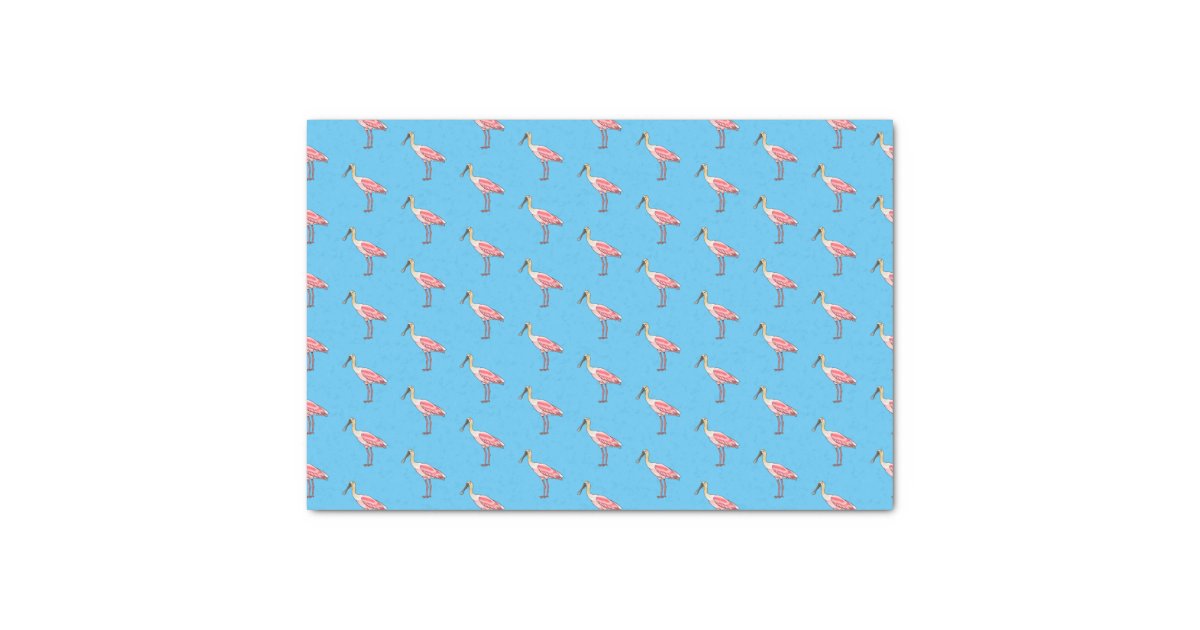 Roseate spoonbill bird cartoon illustration tissue paper | Zazzle
