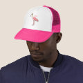 Roseate spoonbill bird cartoon illustration trucker hat | Zazzle