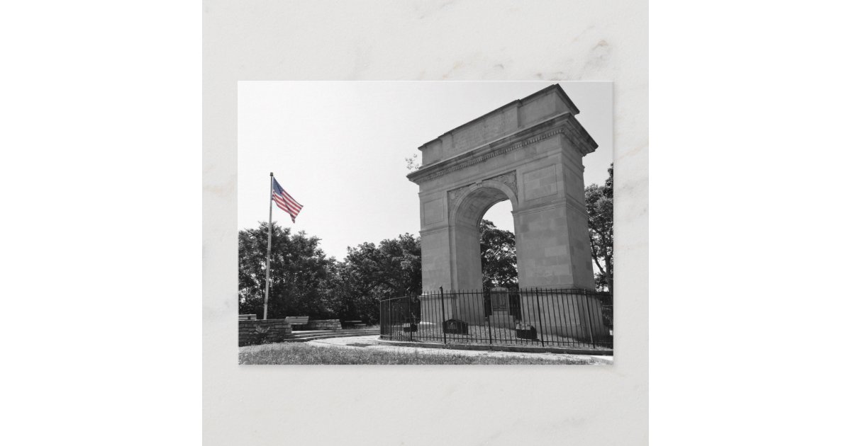 Rosedale Memorial Arch and Flag, Kansas City, BW Postcard | Zazzle