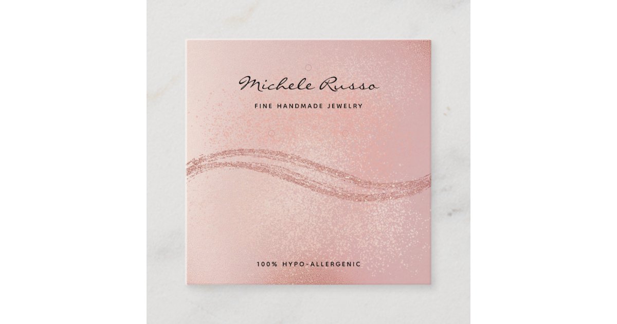 Rosegold Handmade QR Code Jewelry Display Cards | Zazzle