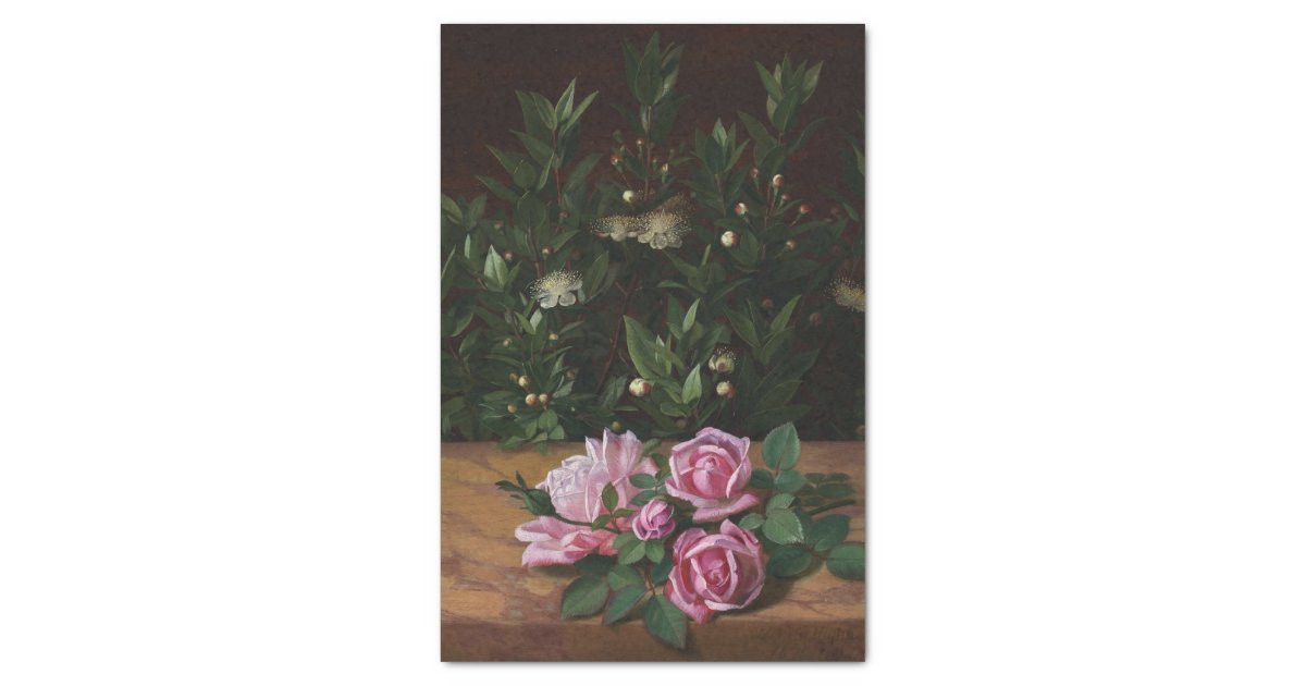 Roses and Myrtles by Otto Didrik Otte Tissue Paper | Zazzle