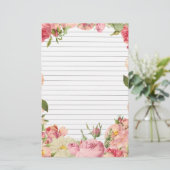 Roses Border Lined Paper | Zazzle