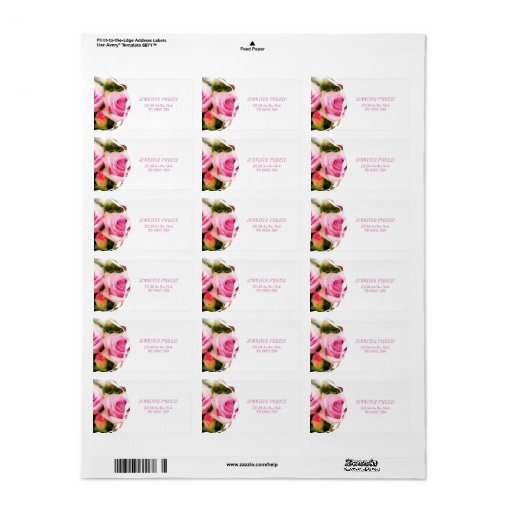 Roses Bouquet Floral Art Flowers Elegant Address Label | Zazzle
