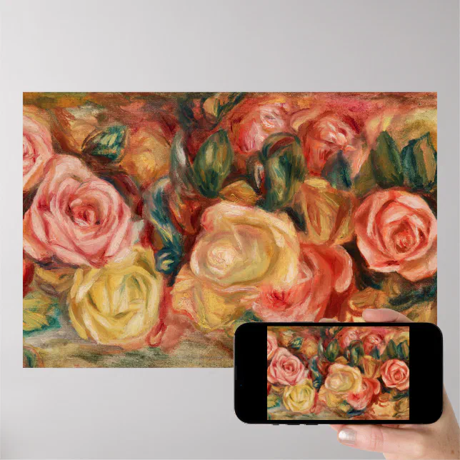 Roses by Renoir Impressionist Painting Poster | Zazzle