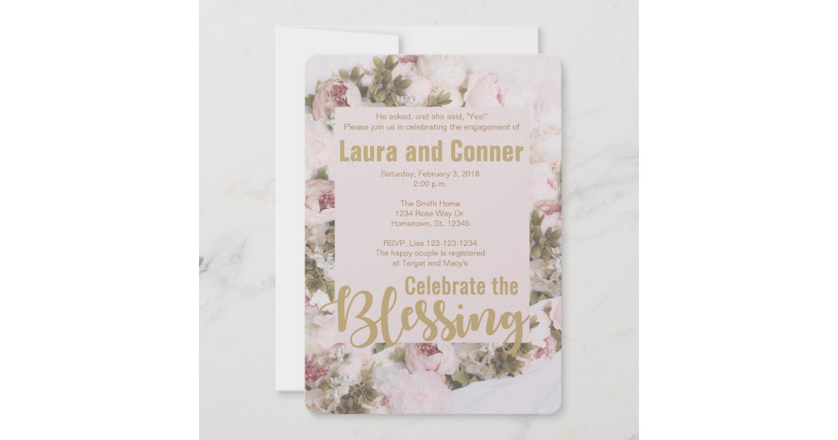 Roses - Celebrate the Blessing Invitation | Zazzle