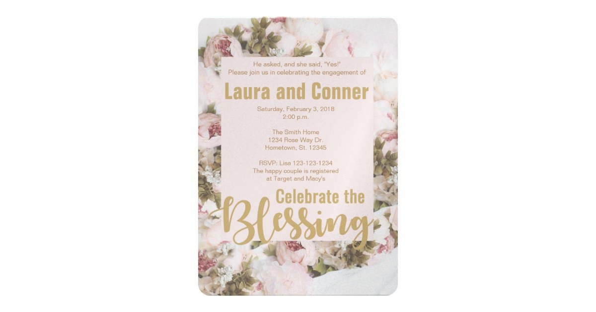 Roses - Celebrate the Blessing Invitation | Zazzle.com