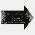 Roses Floral Gothic Wedding This Way Arrow Sign | Zazzle