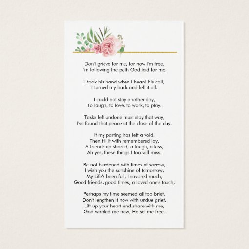 Roses Funeral Memorial Photo Sympathy Prayer Card | Zazzle