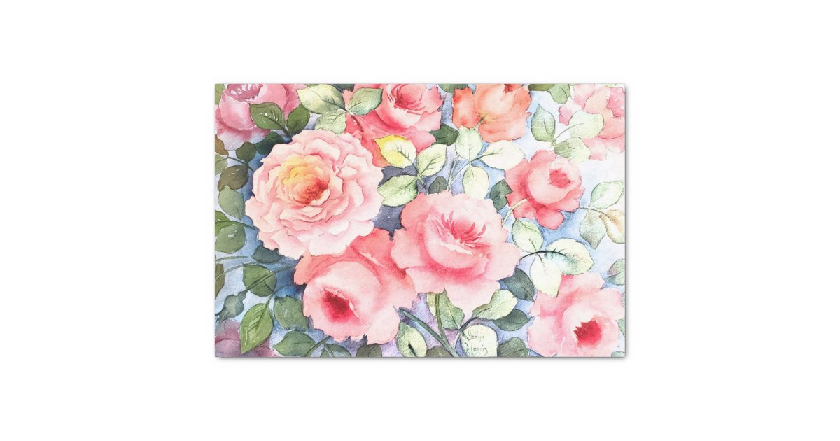 Roses in Bloom Tissue Paper | Zazzle
