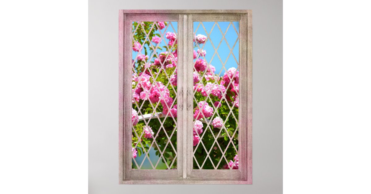 Roses in Window Poster | Zazzle