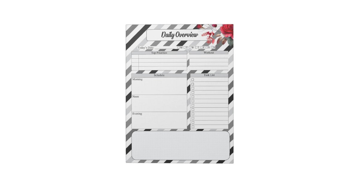 Roses n Stripes _ Daily Overview Notepad | Zazzle