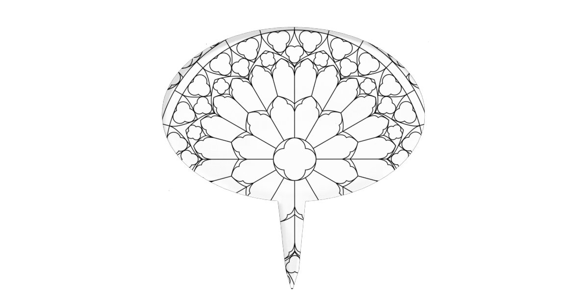 Roses Stained Glass Cake Topper | Zazzle