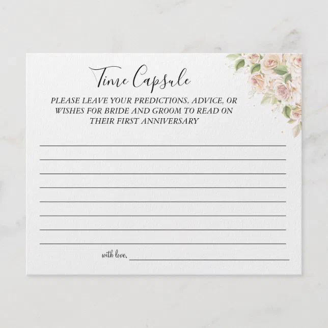 Roses Time Capsule wedding anniversary card Flyer | Zazzle