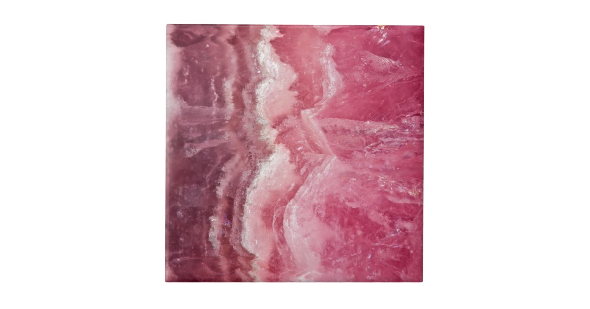 Rosey Rose Quartz Crystal Ceramic Tile | Zazzle