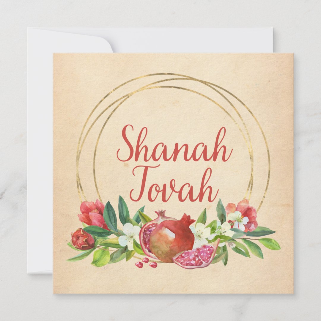 Rosh Hashana Hebrew Wishes Shanah Tovah Holiday Card | Zazzle