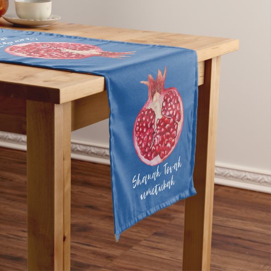 Rosh Hashanah Hebrew Wish for the Jewish New Year Long Table Runner ...