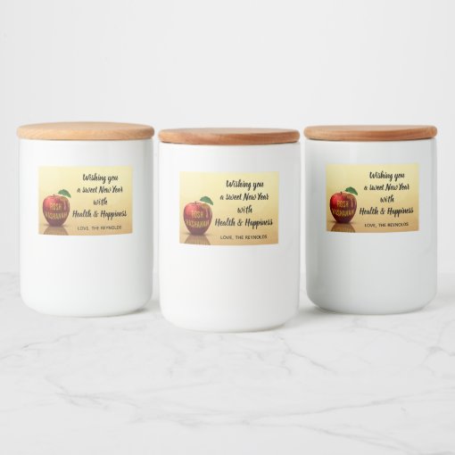 Rosh Hashanah Jewish New Year Honey Apple Food Label | Zazzle