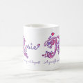 Rosie name meaning doodle flowers and hearts mug | Zazzle